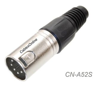 XLR 5-Pin Male Solder Type Silver/Black Metal Connector