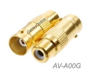 RCA Female to BNC Female Gold Plated 75ohm Coax Adapter
