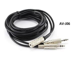 6ft 3.5mm 2-Male Stereo to Female Stereo Audio Joiner Cable