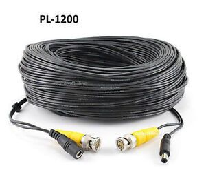 200ft CCTV Security Camera Male/Female DC Power Cable w/ BNC Male Plugs
