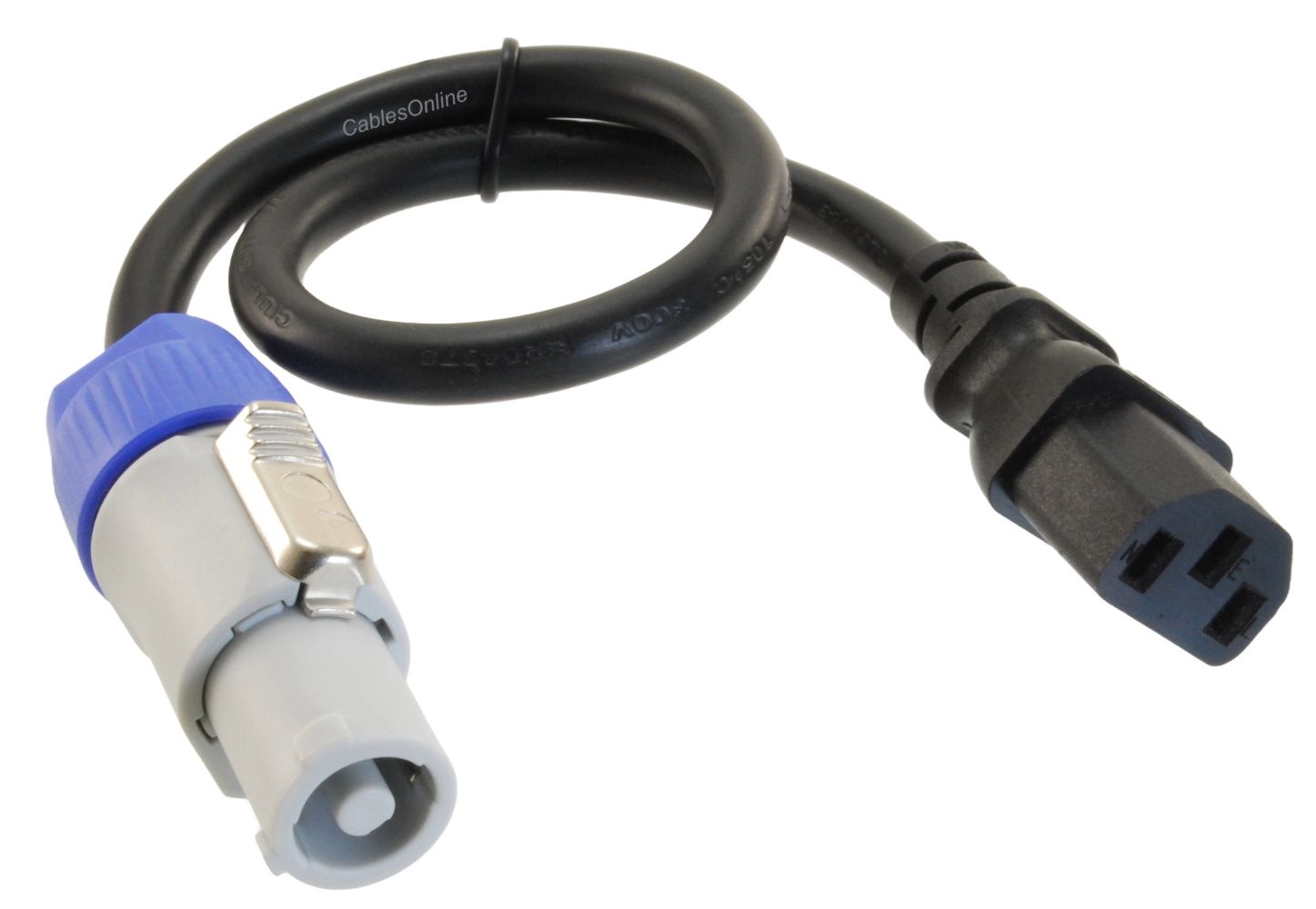 16AWG Stage Lighting Fixture PowerCon Gray to IEC-60320-C13 Power Cable
