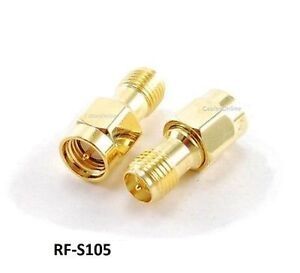 RP-SMA (Reverse Polarity) Female to SMA Male Gold Adapter