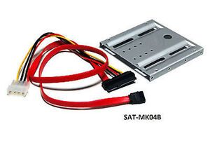 2.5" to 3.5" HDD/SSD Metal Mounting Kit Bracket w/ SATA & Molex Power Cable
