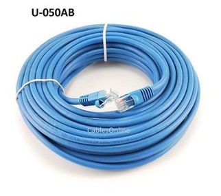 50ft Molded Cat5e 350MHz Ethernet Blue RJ45 Network Cable