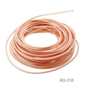 RG316 Bulk 50 Ohm High Temperature Coax Cable, RG-316, per foot