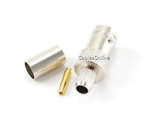 RG59 BNC Female 3-Piece Crimp On Connectors