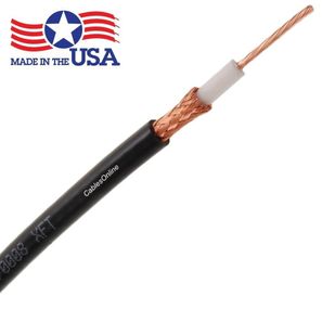 RG8X Mini-RG8 50-Ohm Bare-Copper Made-in-The-USA Bulk Coax Cable, Black ...