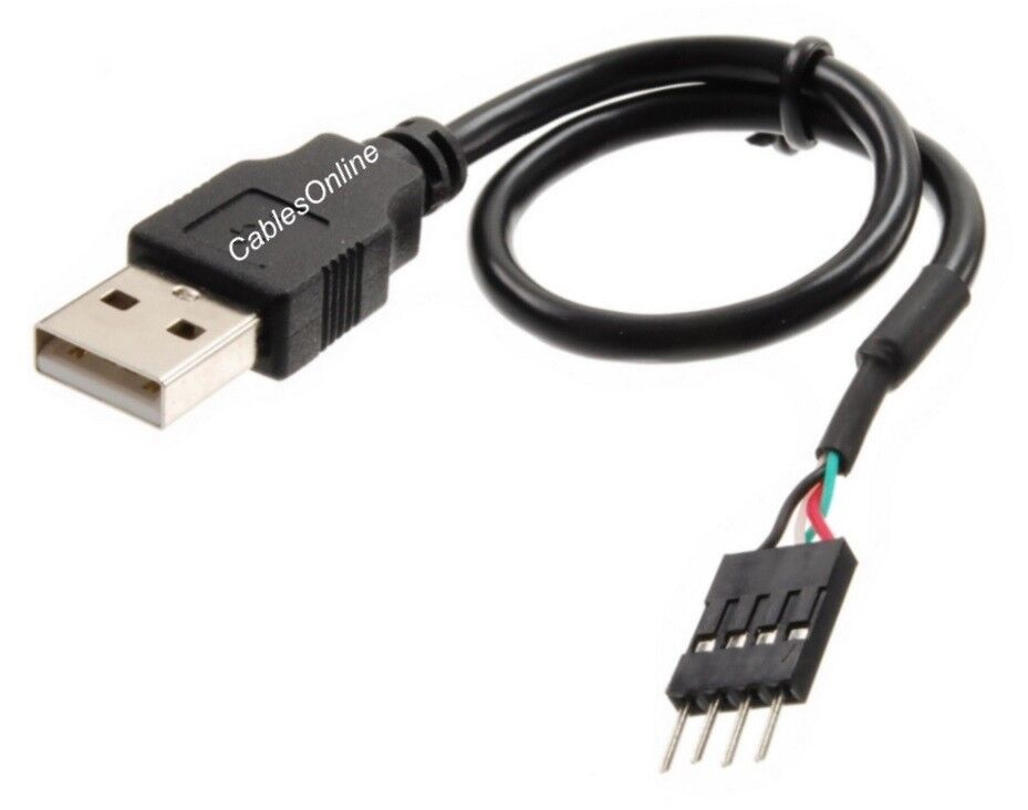 USB 2.0 A-Male to (1x4) 4-Pin IDC Motherboard Connector Adapter Cable