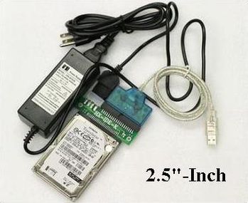 USB 2.0 to IDE Cable for 2.5"/3.5"/ 5.25" Drive with Power Adapter