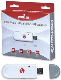 USB Wireless 300N Dual-Band, 2T2R Mimo Adapter, Intellinet 524995
