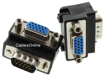 VGA HD15 Male to VGA HD15 Female Right Angle Adapter