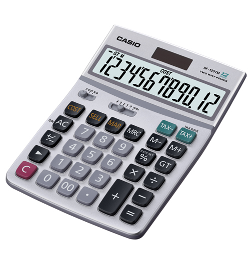 Casio DF-120TM Solar 12 Digit Tax & Currency Exchange Desktop Calculator