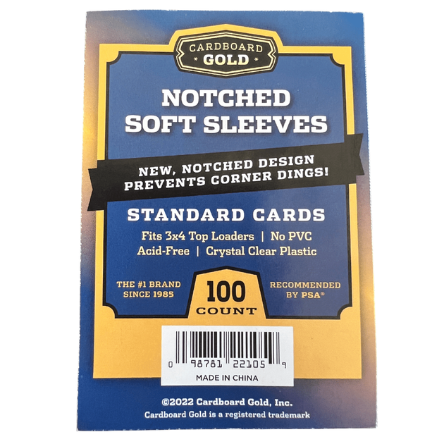 Notched Soft Sleeves for Standard Trading Cards | Cardboard Gold