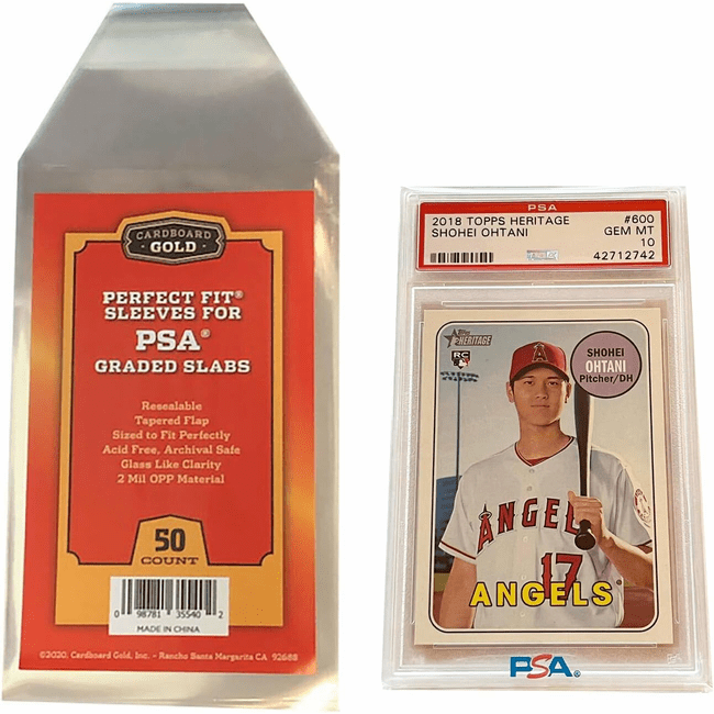 Perfect Fit Sleeves for PSA Graded Cards/Slabs w/PSA Logo | Cardboard Gold