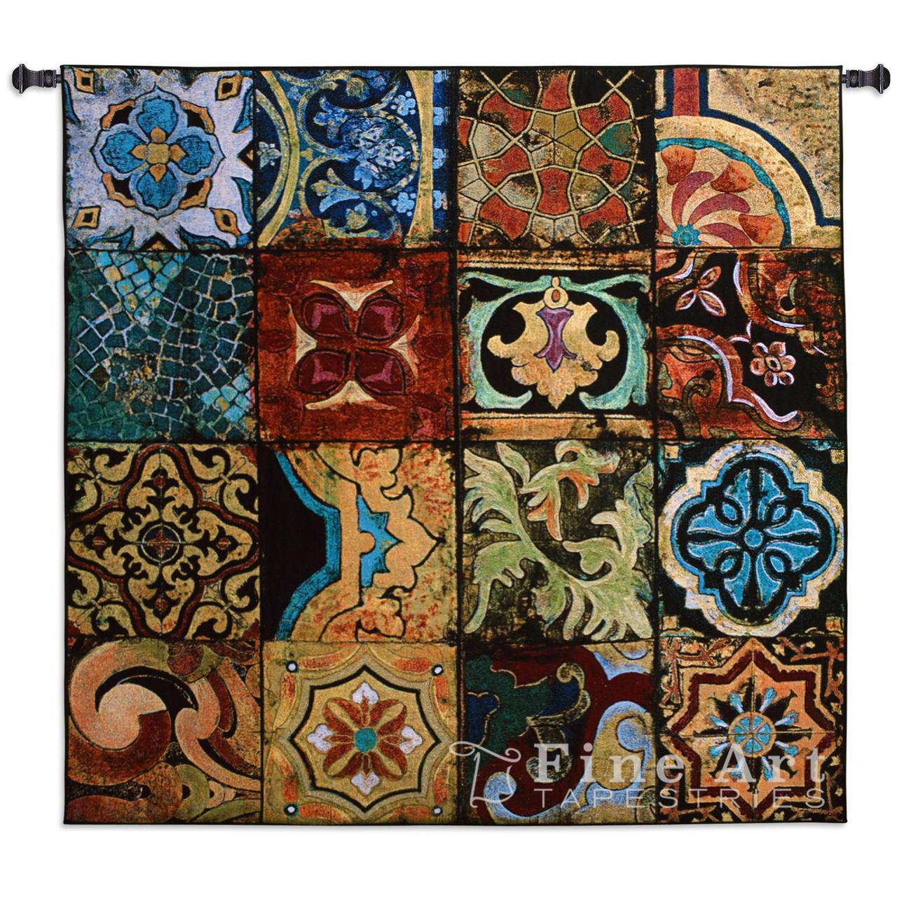 Arabian Nights Oriental Tapestry Wall Hanging, H51" x W52"