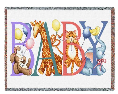 Baby Animals Mini Tapestry Throw, 55" x 35"