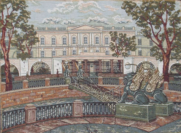 European Wall Tapestry "Gryphon Bridge" Or "Guardians Of Treasure", H16 ...