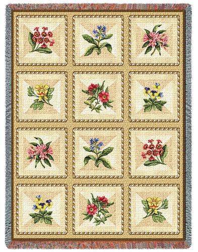 French Floral Tapestry Throw, 54" x 70"
