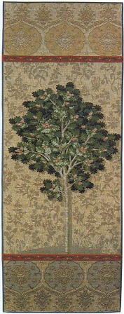 Natural Oak Tree Tapestry Wallhanging, H73" x W29"