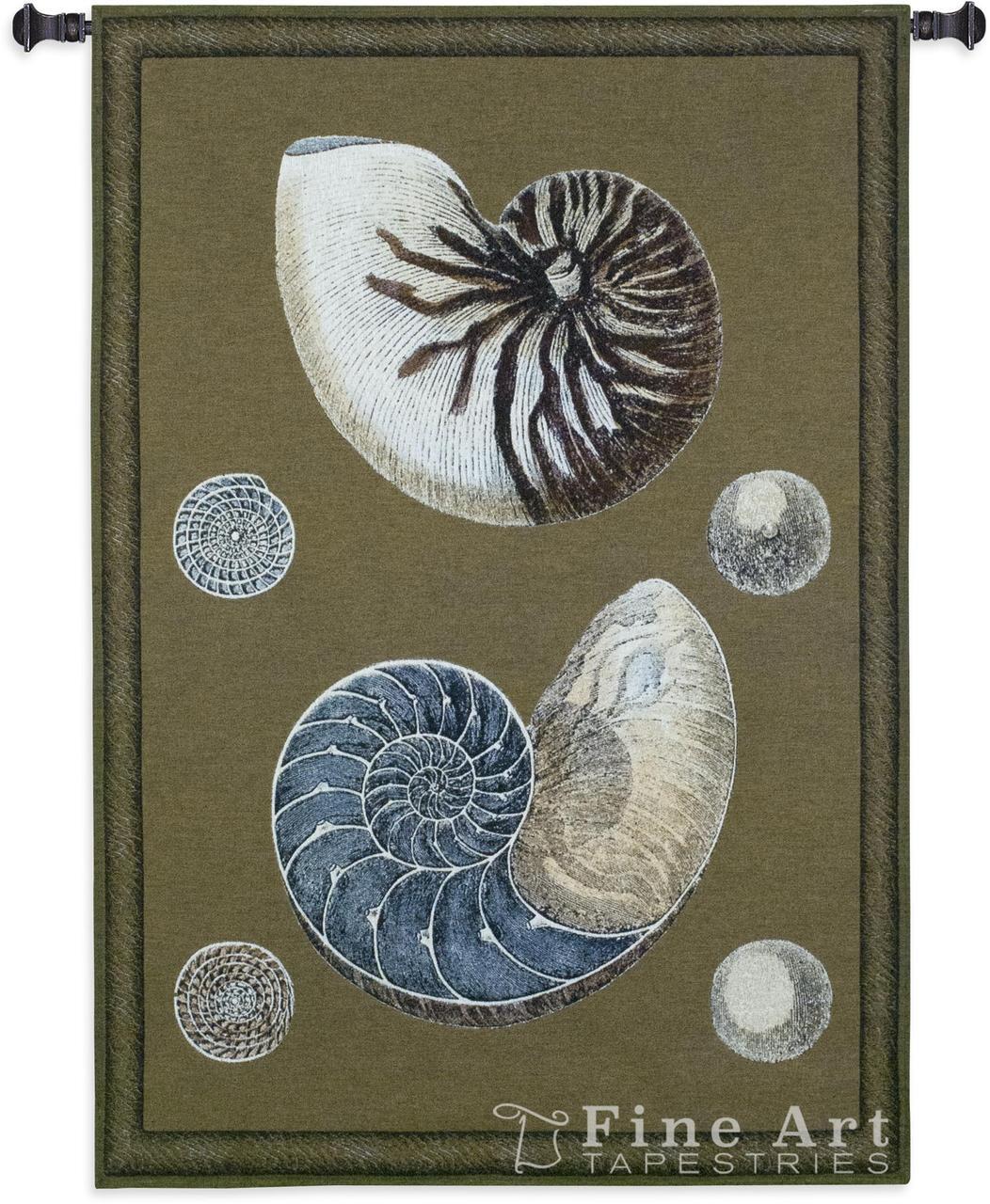 Nautilus Contemporary Wall Tapestry - Modern Design With Shells, H53" x ...