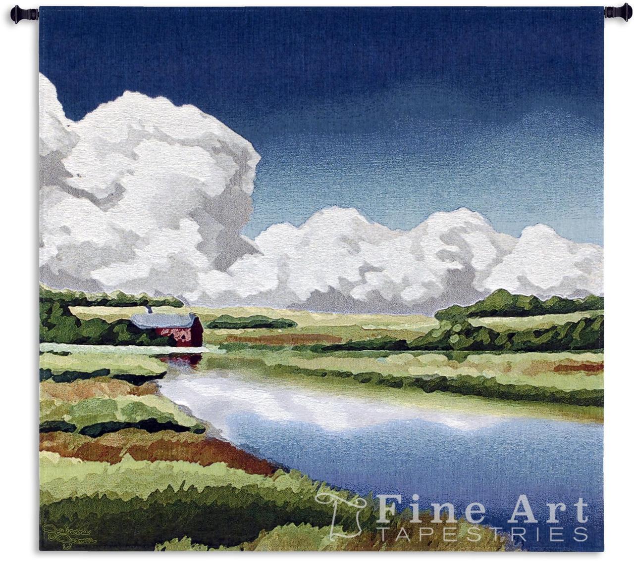 Norfolk Broads Tapestry Wall Hanging Contemporary Landscape, H31" x W31"