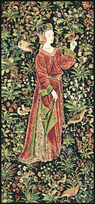 Promenade I Left Panel Flanders Belgian Tapestry, H43" x W18"