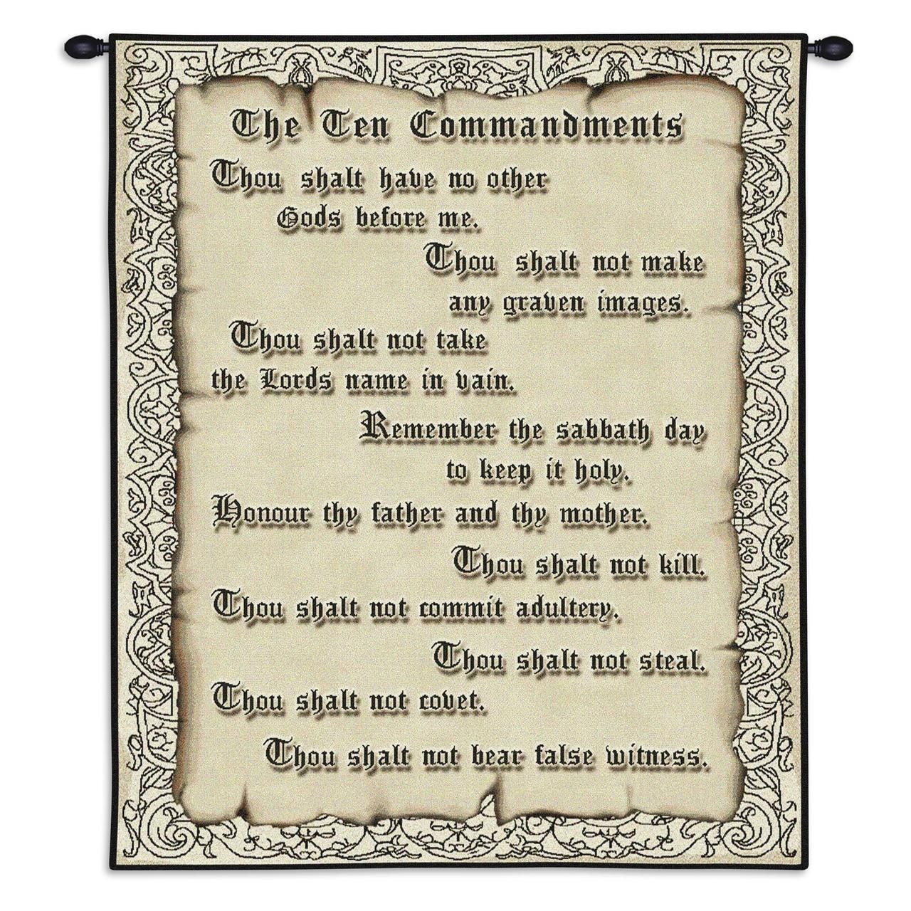 Ten Commandments Fine Art Tapestry, H32" x W26"