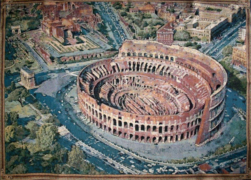 The Coliseum - Rome Italian Tapestry Wall Hanging, H38" x W54"
