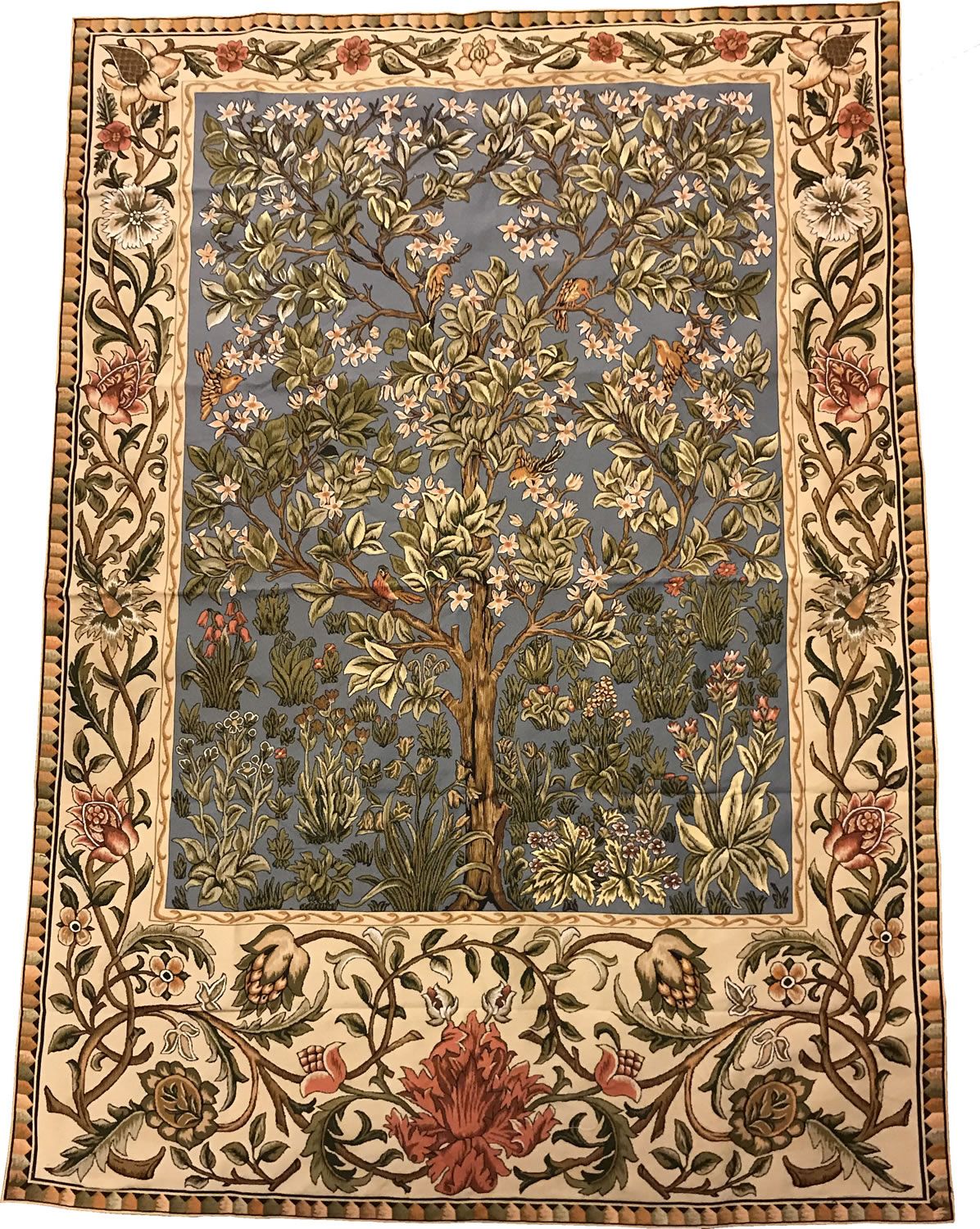 Olivia Tree Of Life Grey & Beige Morris Tapestry Wall Hanging, H76" x W54"