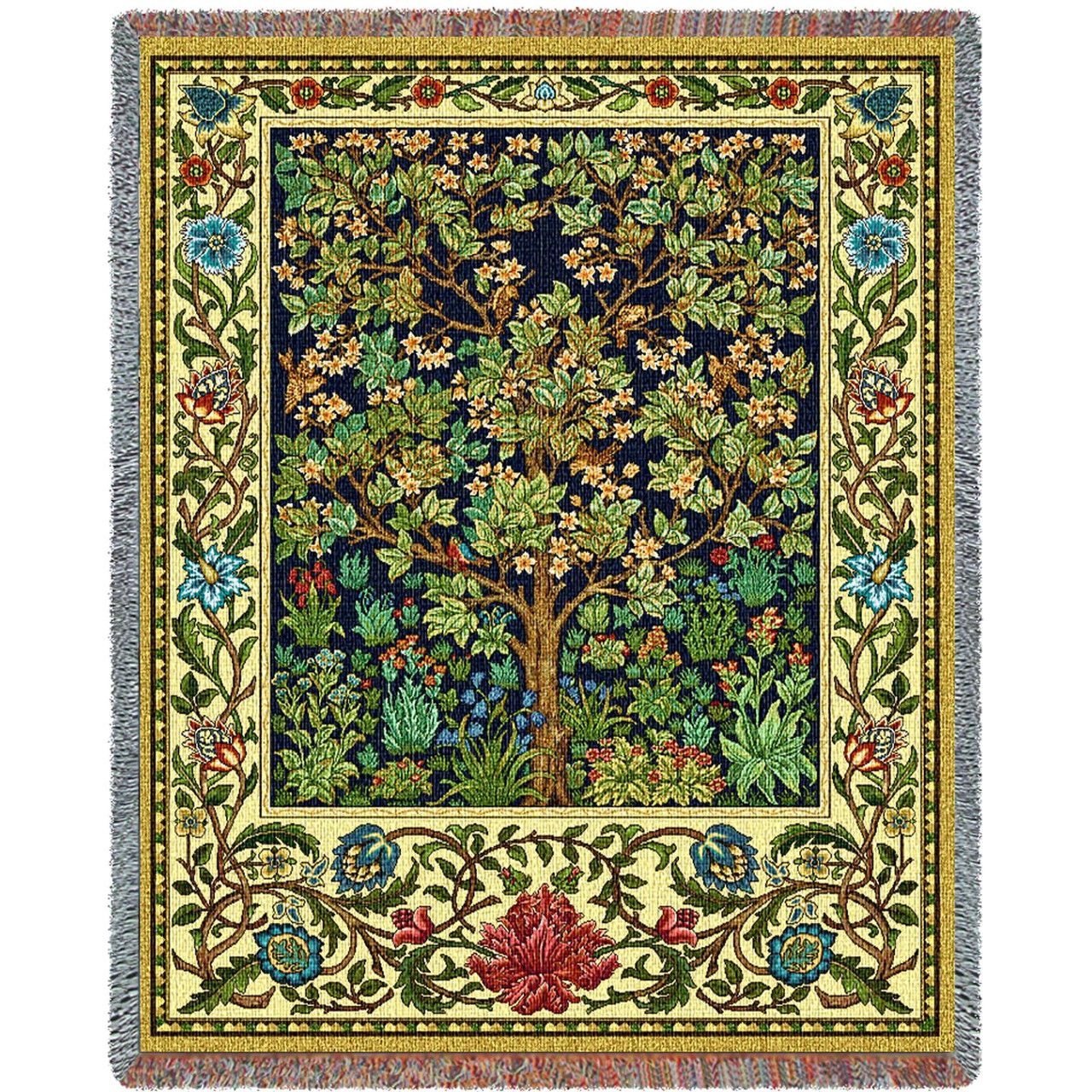 Tree of Life William Morris Tapestry Throw, 54" x 72"