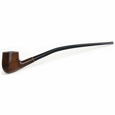 10" Full Bent Walnut Smooth Churchwarden Cherrywood Smoking Pipe