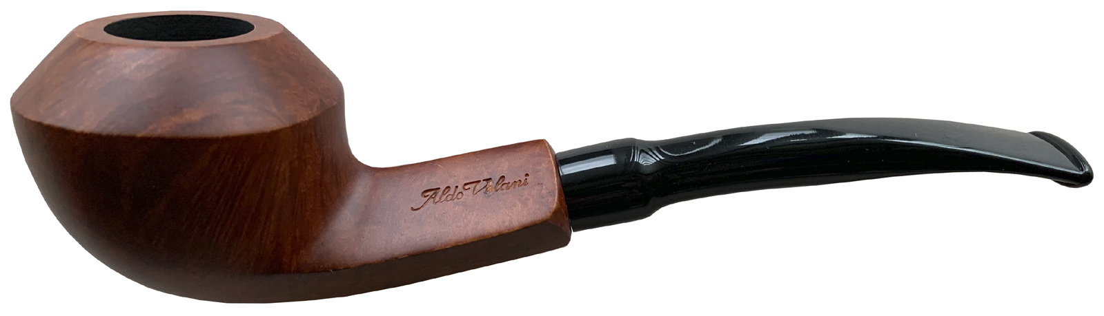 Aldo Velani Orange Smooth Bent Bulldog Classic Briar Pipe Acrylic Stem