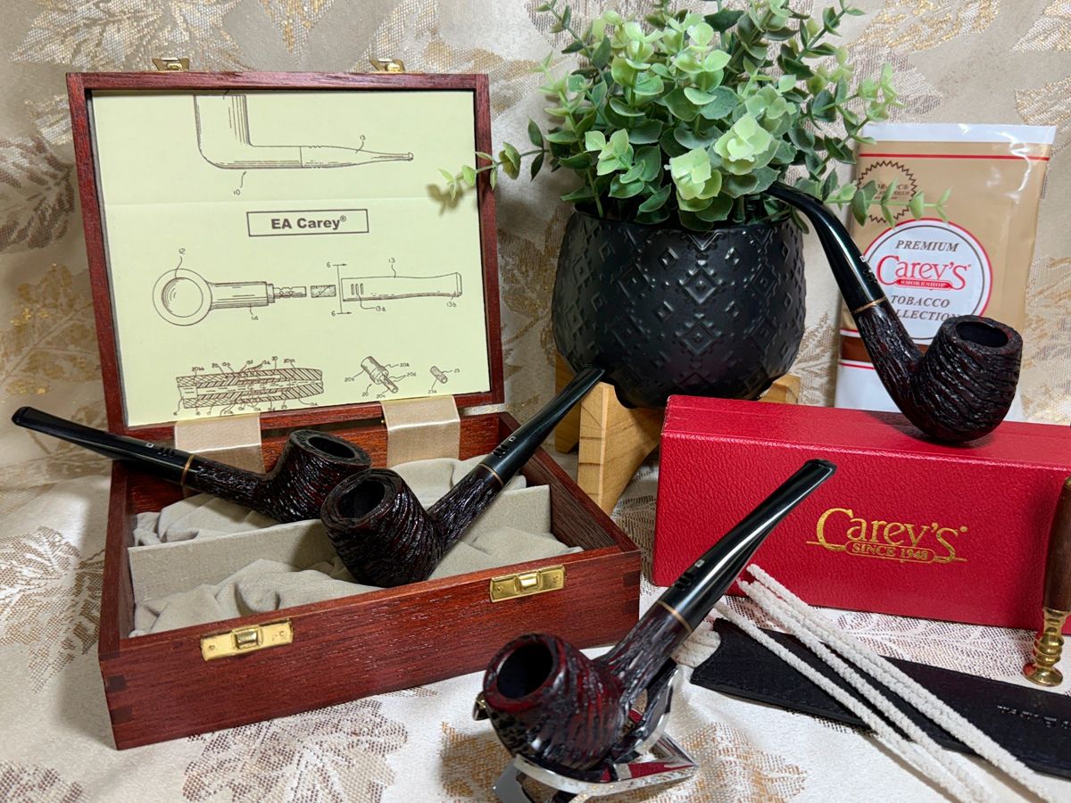 Carey Magic Inch Cherry Carved Pipe