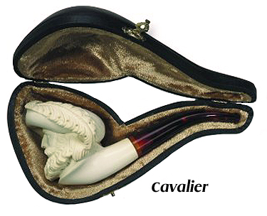 Medium Cavalier White Genuine Block Turkish Meerschaum Smoking Pipe ...