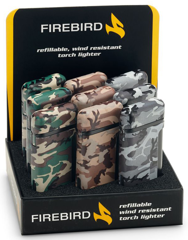 Firebird Angled Jet Flame Sidewinder Camouflage Camo Cigar Lighter