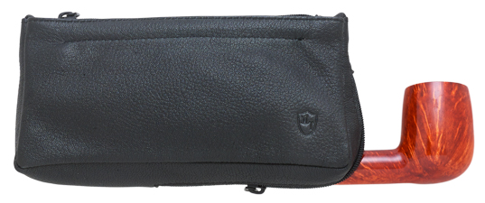 Mitchell Thomas Black Leather Pipe Tobacco Combination Pouch Holds 1 Pipe