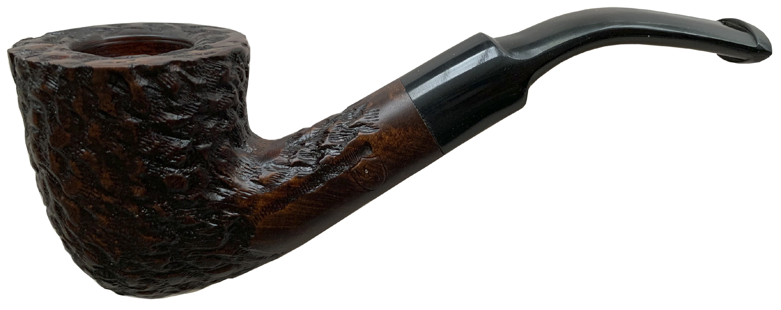 Mitchell Thomas Walnut Rustic Bent Dublin Briar Pipe Vulcanite Saddle Stem