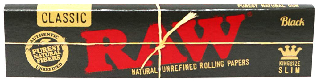 Raw Classic Black King Size Slim Natural Unrefined Unbleached Ultra ...