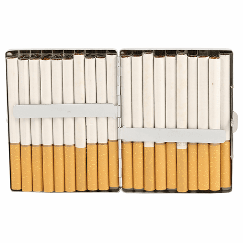 Regular or King Size Double Sided Crush-Proof Metal Cigarette Case