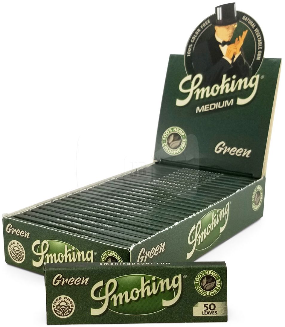 Smoking Green Medium 1-1/4 Roll Your Own Cigarette Rolling Papers