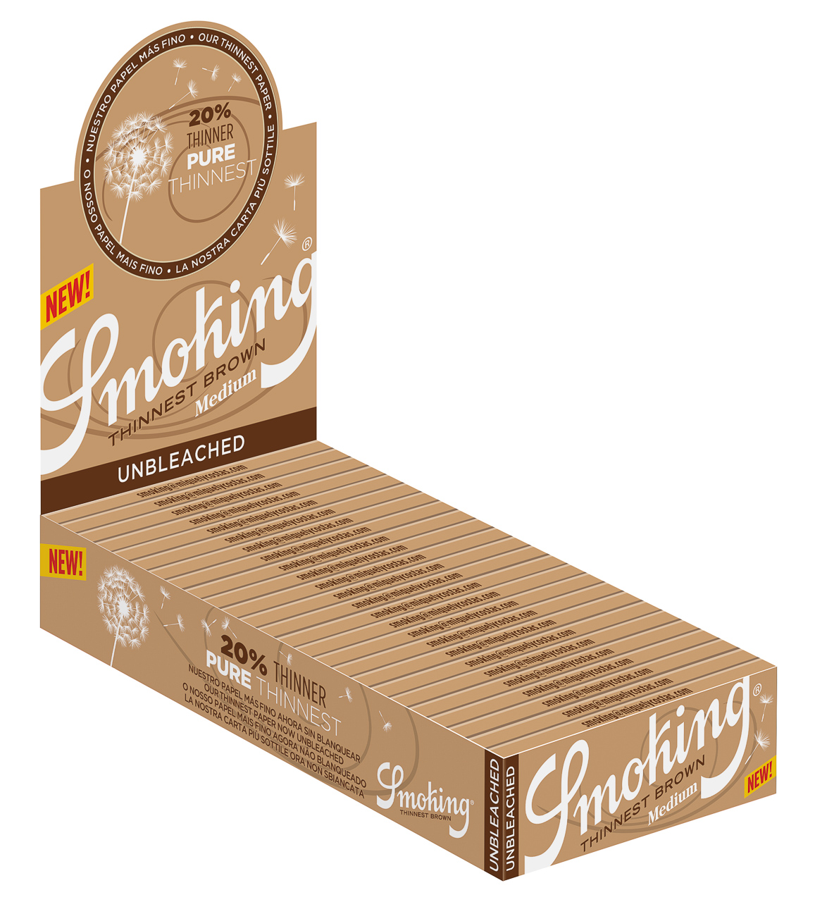 Smoking Thinnest Brown Unbleached Medium 1-1/4 Roll Your Own Cigarette ...