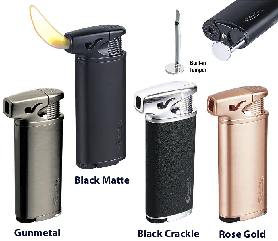Vector Elio 90 Degree Angled Flame Pipe Lighter with Built-in Tamper
