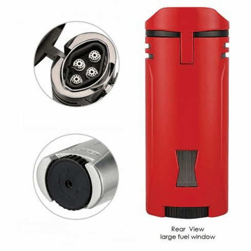 Vector Ironquad Wind Resistant Quad Flame Jet Torch Cigar Butane Lighter