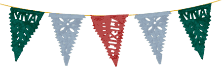 Mini Viva Mexico Triangle Papel Picado Banner