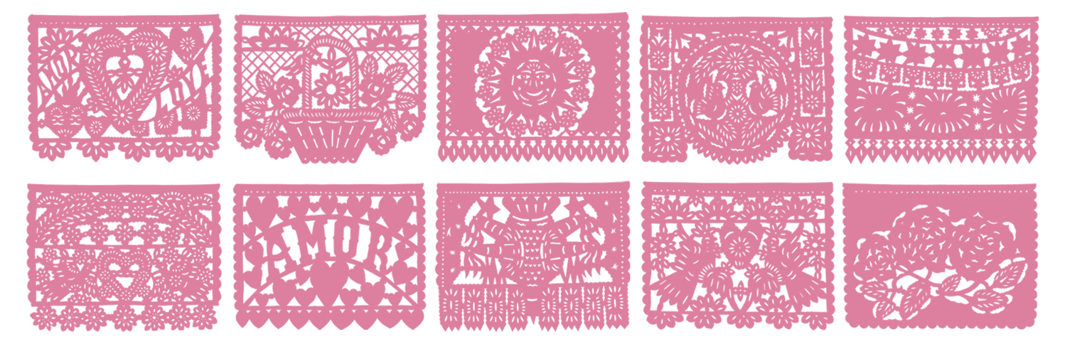 Solid Light Pink All Occasion PAPER Papel Picado Banner