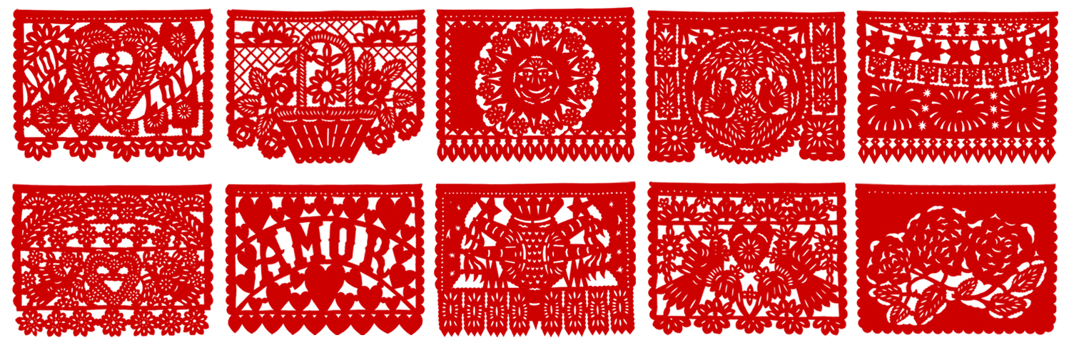 Solid Red All Occasion PAPER or PLASTIC Papel Picado Banner