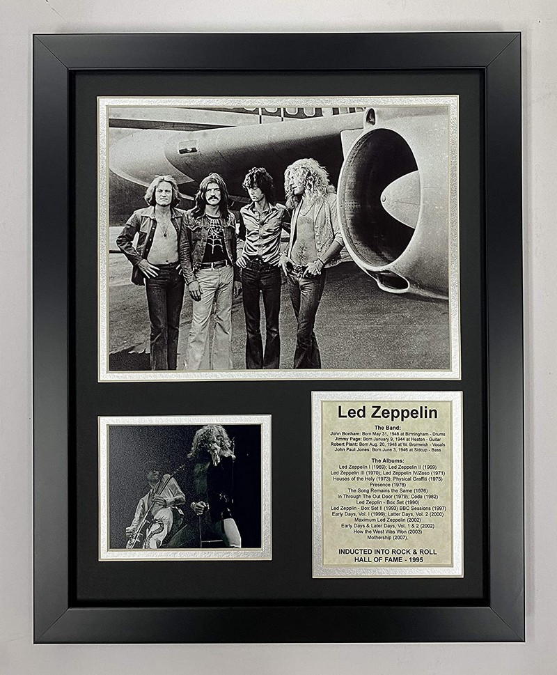 Led Zeppelin Plane Rock & Roll Legends Framed Photo Collage