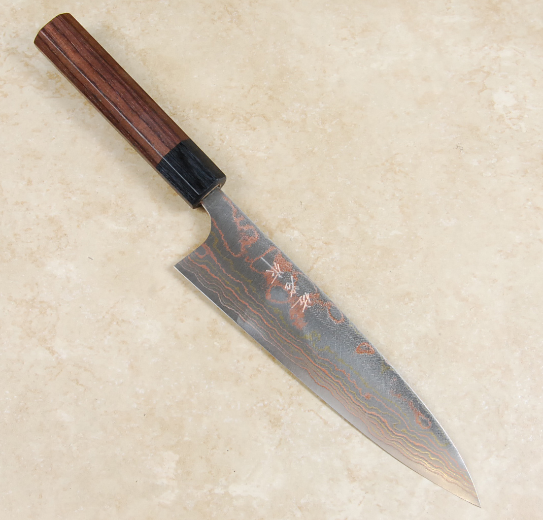 Colored Damascus Knife