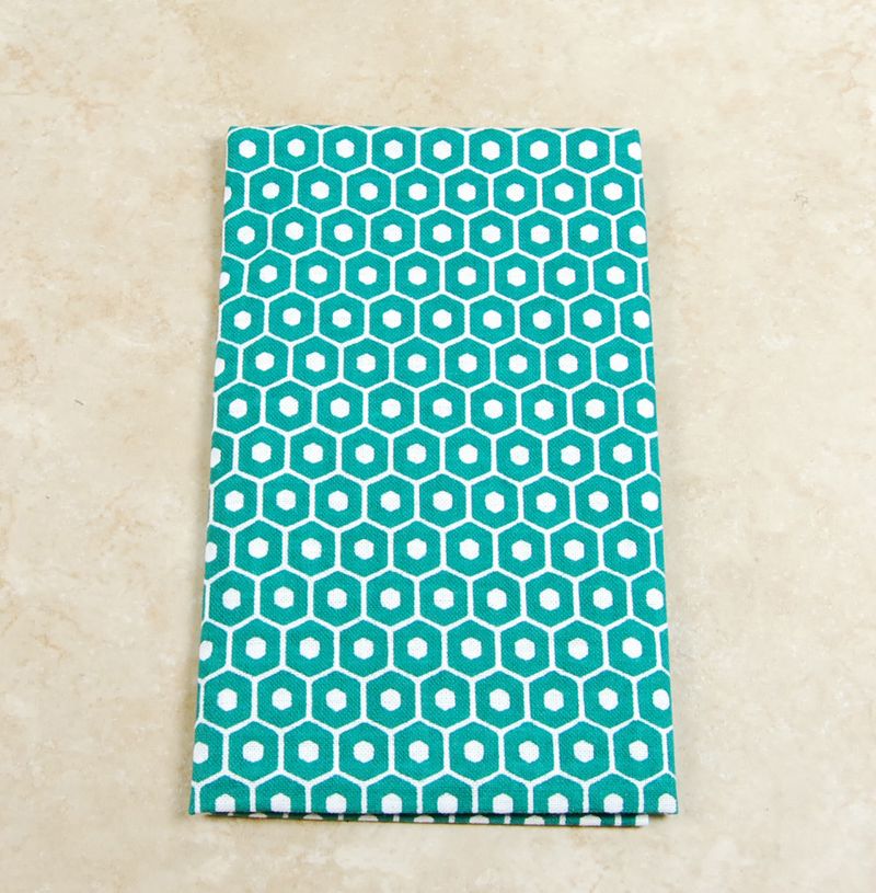 Tenugui Towel: Green Hexagon