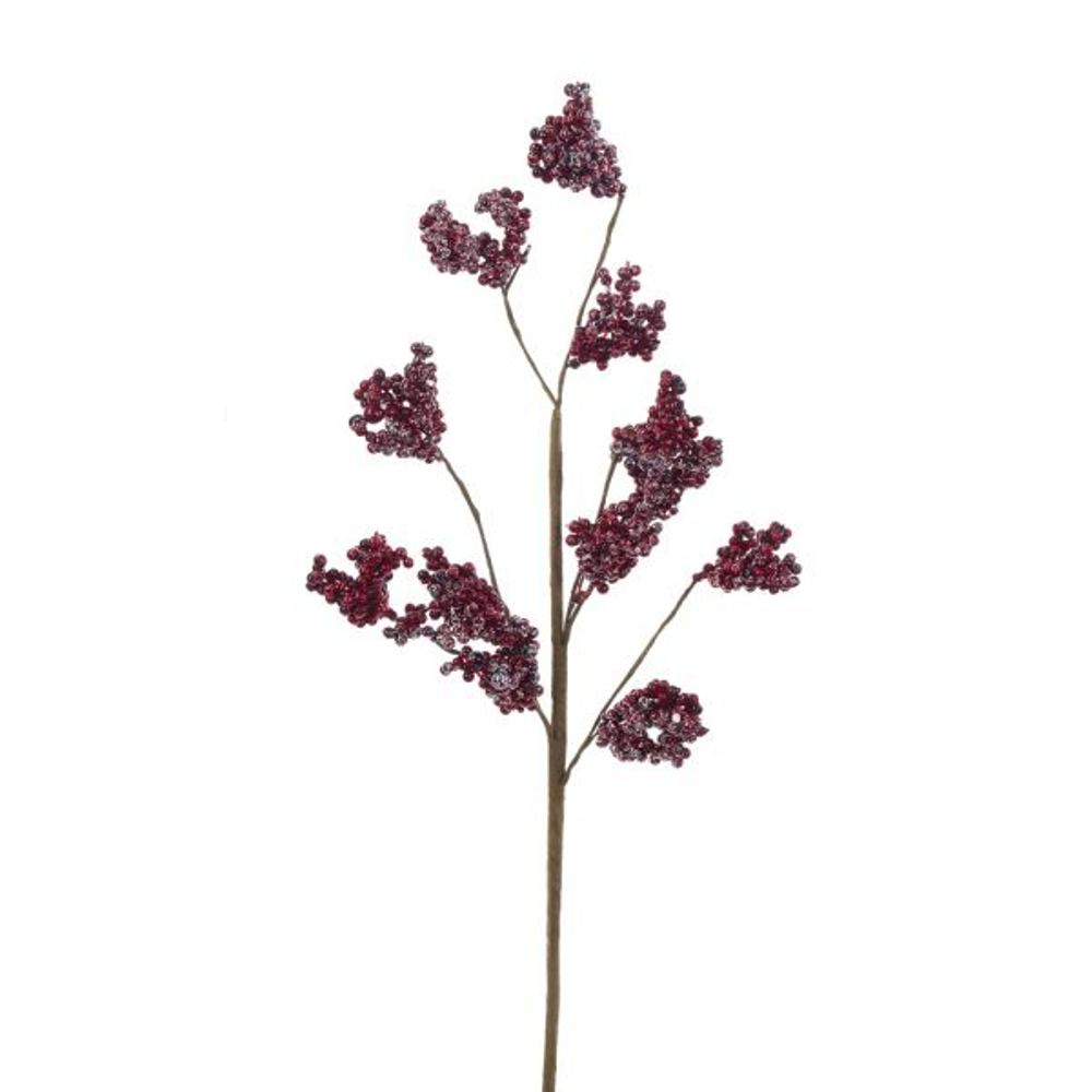 Artificial Spray - Red Feather Fern - 13 Inch